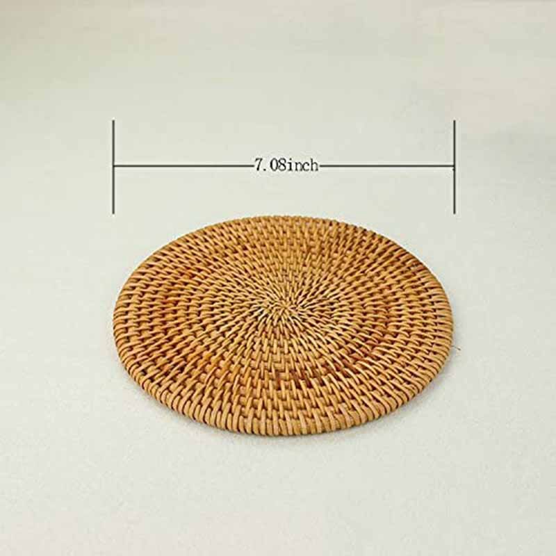 4 Pcs Rattan Trivets for Dishes-Insulated Pads,Dur... – Grandado