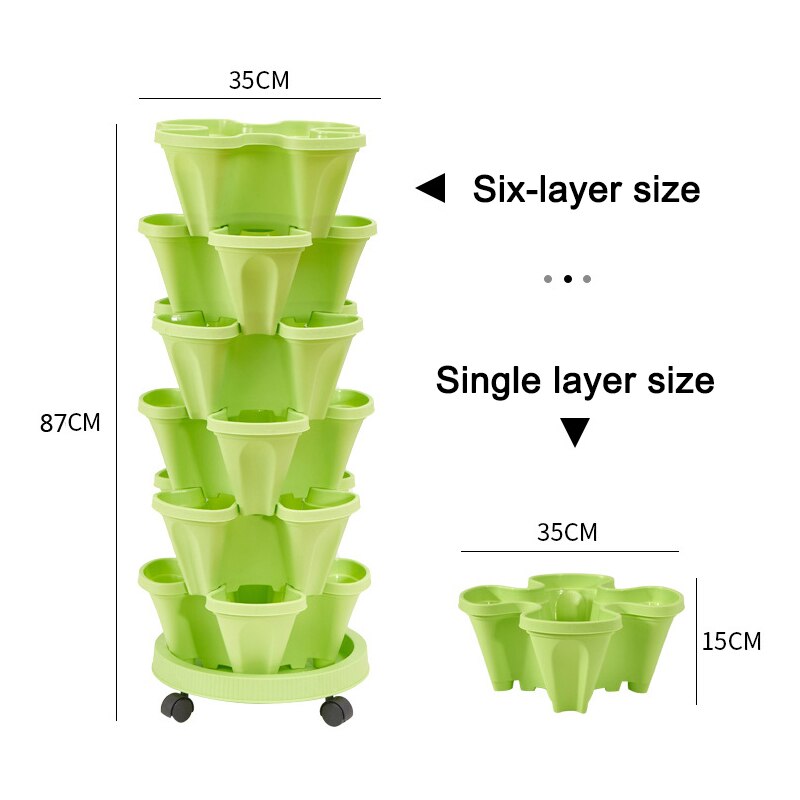 Stack-Up Type Flower Pot Stackable Vertical Plant ... – Grandado