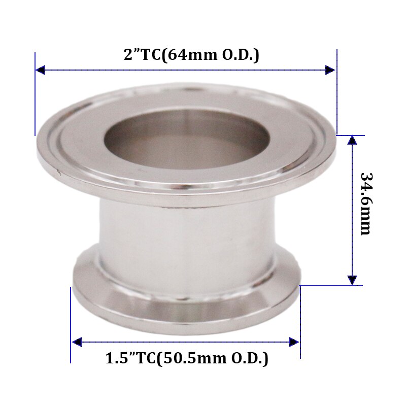 Tri Clamp Cap Style Reducer 2" X 1.5" Sanitary 304... – Vicedeal