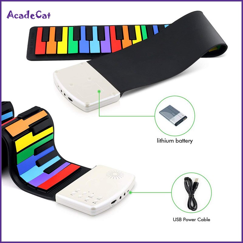 Roll Up Piano 49 Keys Silicone Portable Foldable C... – Grandado