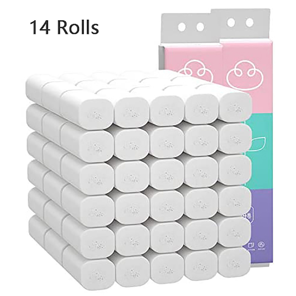 14 Rolls 4 Layers toilet paper, comfortable native... – Grandado
