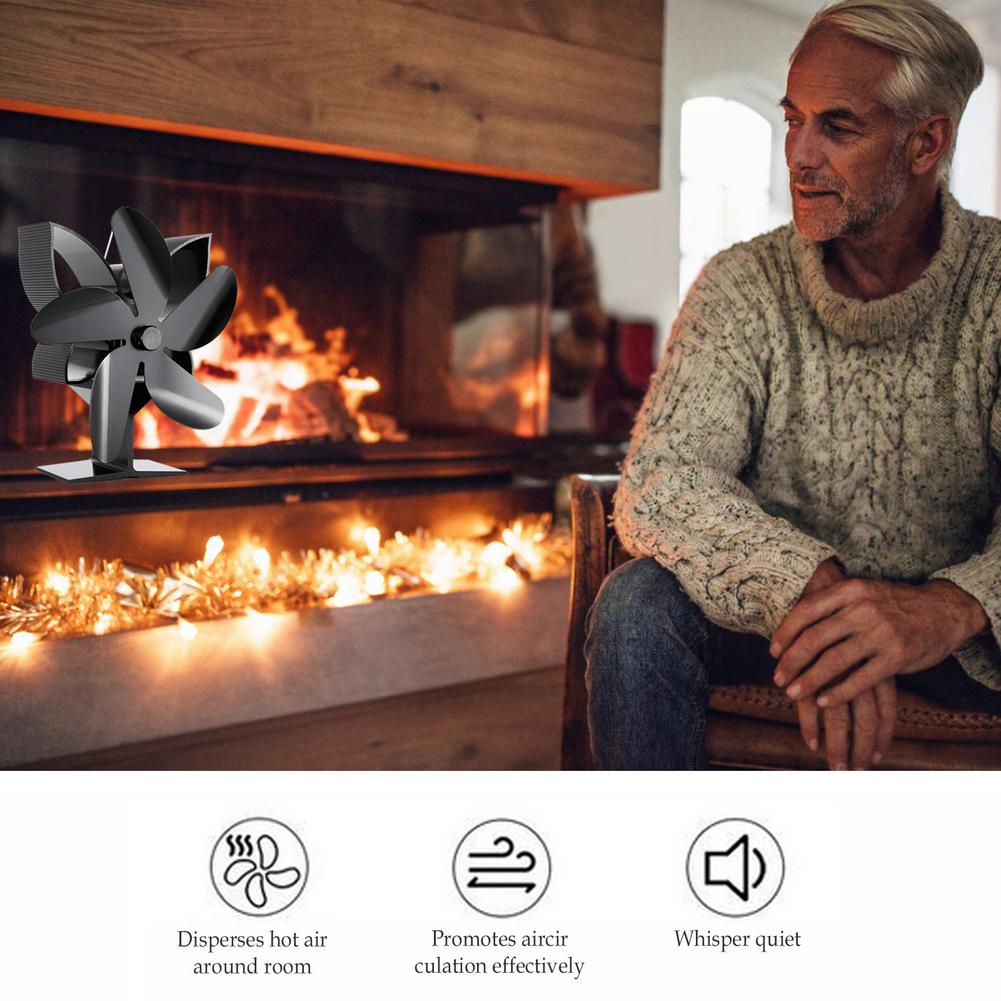 Fireplace Fan 5-Blade Heat Powered Stove Fan Burne... – Grandado