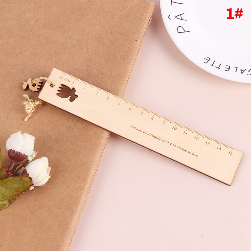 12cm Straight Ruler Bookmarks Retro Wood Ruler Dra... – Grandado