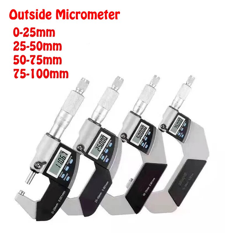 0.001Mm Digitale Buiten Micrometer 0-25Mm 25-50Mm ... – Vicedeal