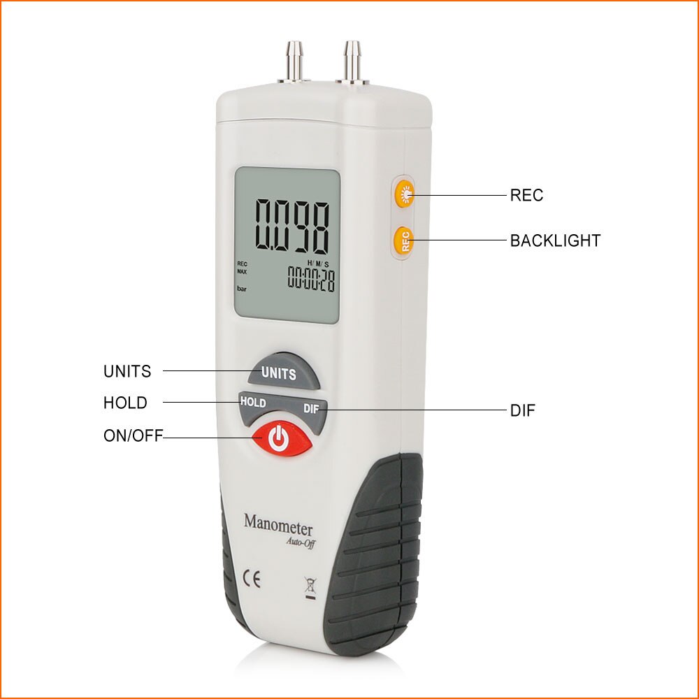 RZ Pressure Gauge Digital Manometer Air Pressure M... – Grandado