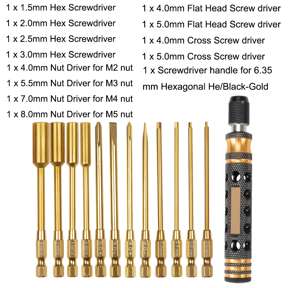 4 in 1 Hexagon Screwdriver 1.5 2.0 2.5 3.0mm 6.35m... – Grandado
