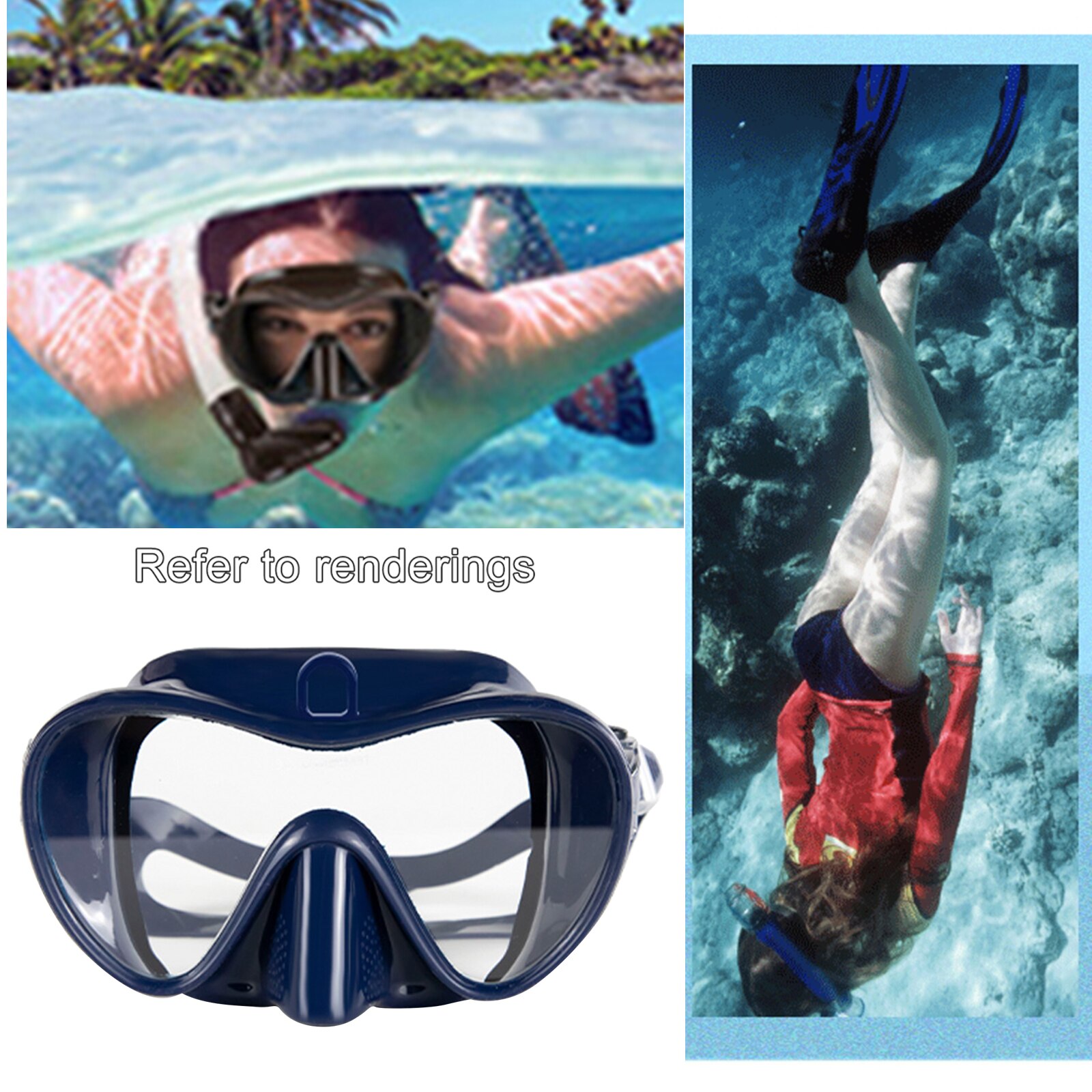 Adult Scuba Diving Mask Silicone Diving Goggle Und... – Grandado