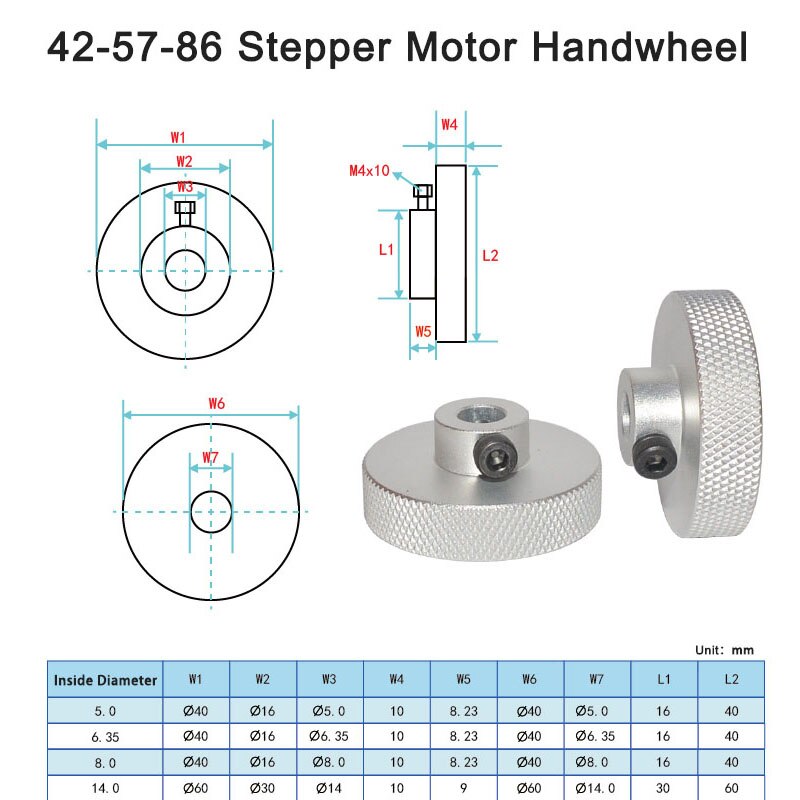 Nema17 Nema23 stepper motor hand wheel 5mm 6.35mm ... – Grandado