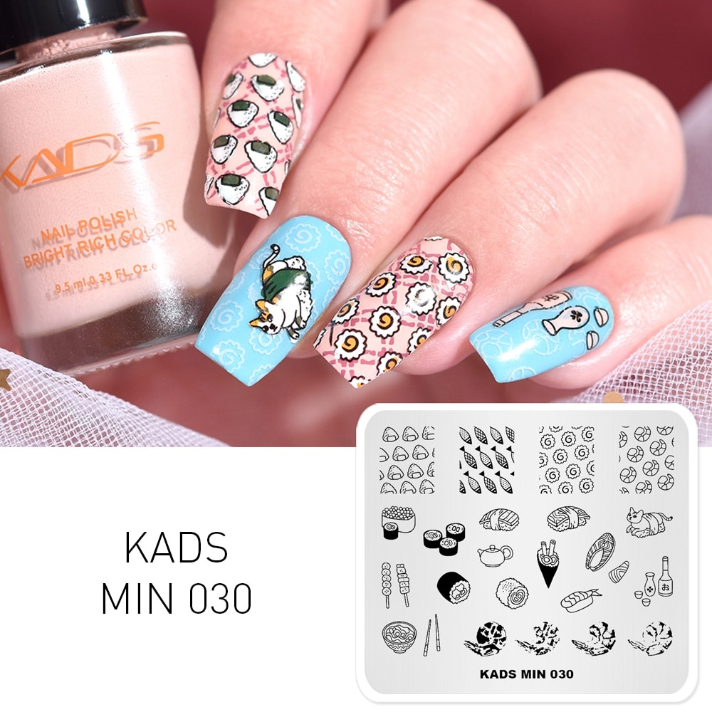 KADS MIN-030 Nail Stamping Plates Food Designs Nai... – Vicedeal