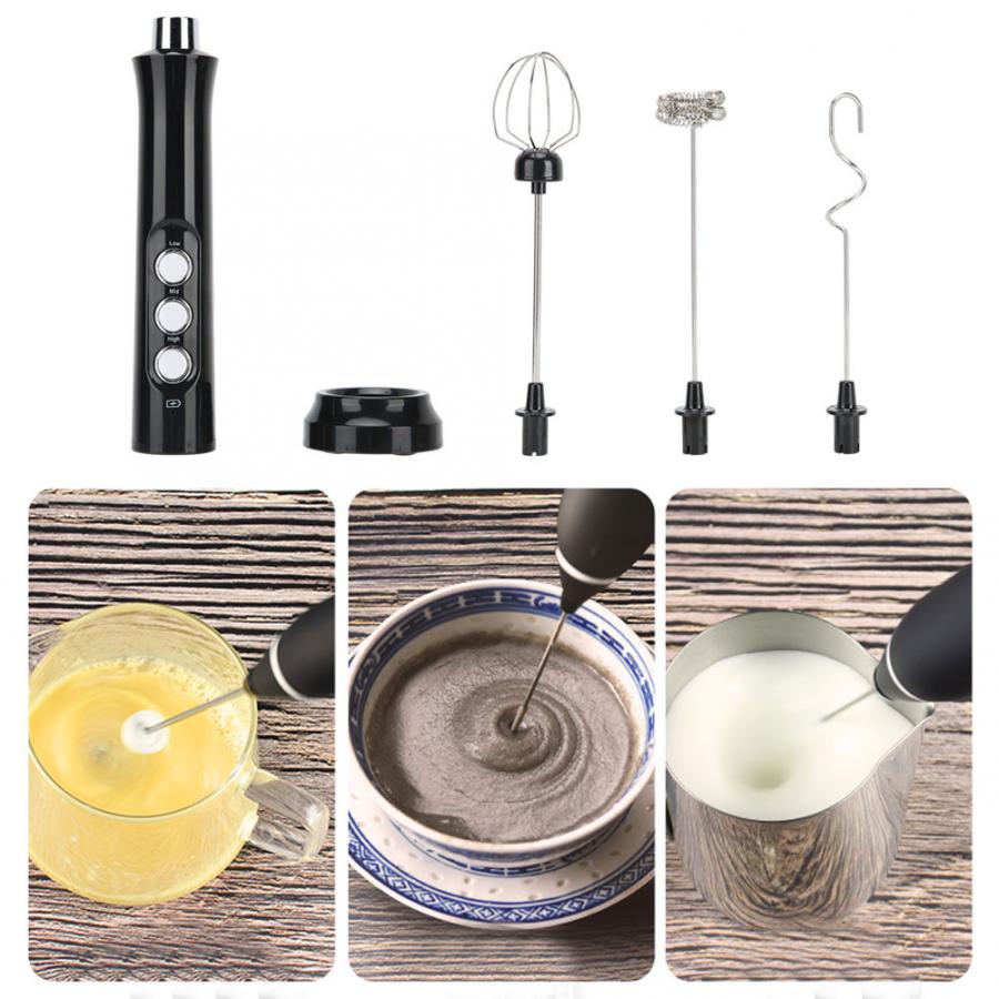 Rechargeable Electric Milk Egg Frother Three speed... – Grandado
