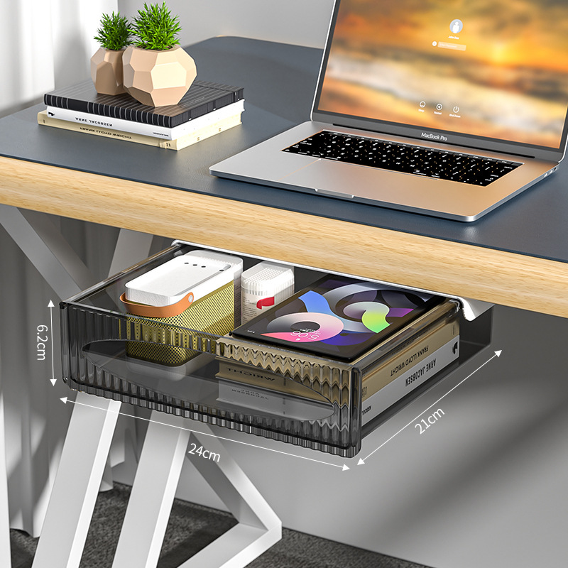 Drawer Storage Box Under Table Hidden Self-Adhesiv... – Grandado