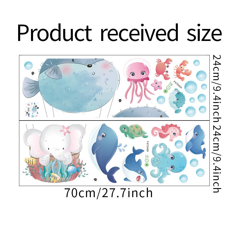 Cartoon Underwater World Zeedieren Olifant Walviss... – Vicedeal