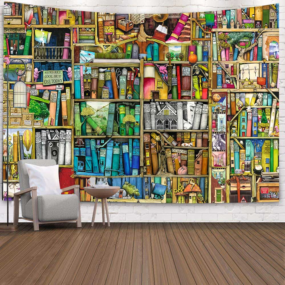 Simsant Classical Vintage Wooden Library Tapestry ... – Grandado