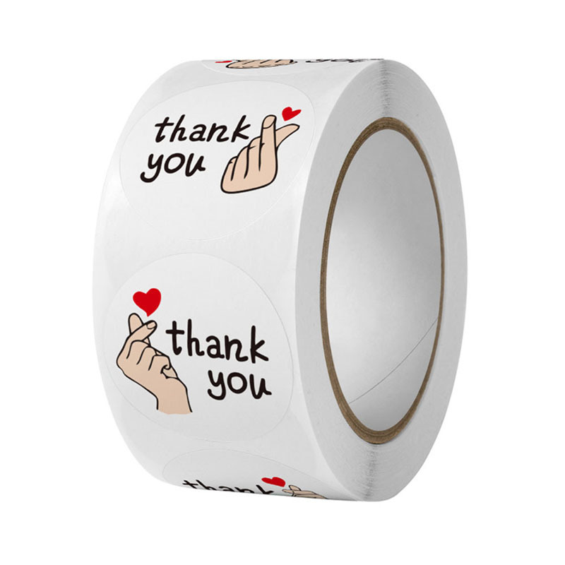 500 stks/rol 1 Inch Rood Hart Dank U Sticker, Hart... – Vicedeal