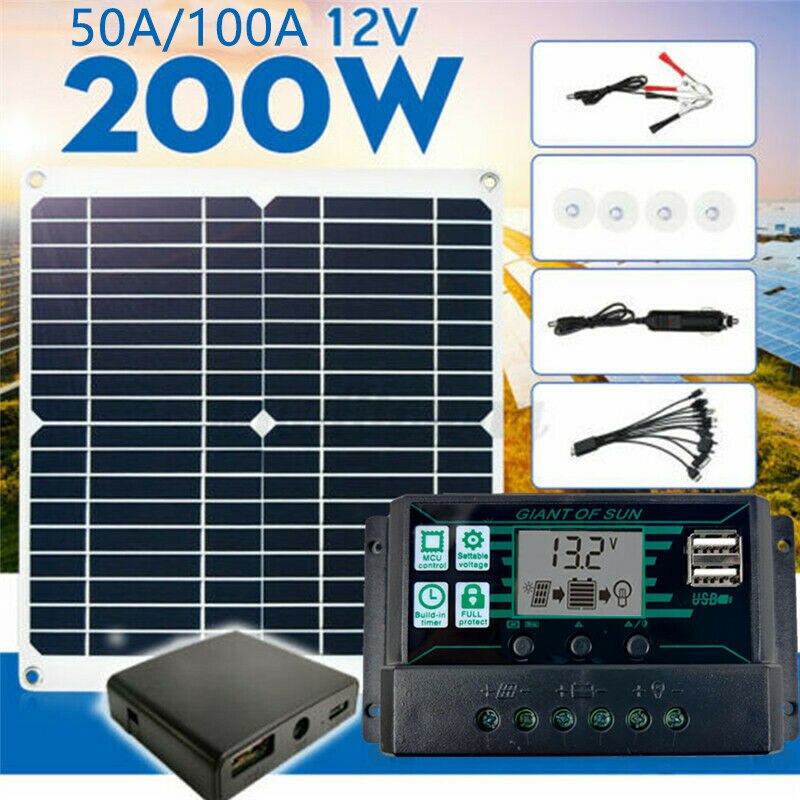 200W Watt Solar Panel Kit 12Volt Battery Charge Co... – Vicedeal
