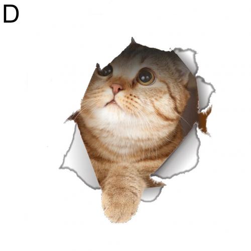 Animal Wall Sticker 3D Cute Hole View Cats Dogs To... – Vicedeal
