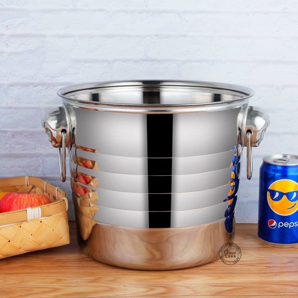 Stainless steel ice bucket portable double ring no... – Grandado