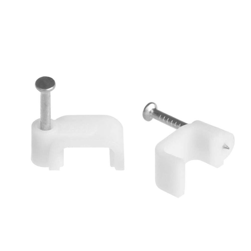 100pcs Square White Cable Clips 4mm-14mm with Fixi... – Grandado