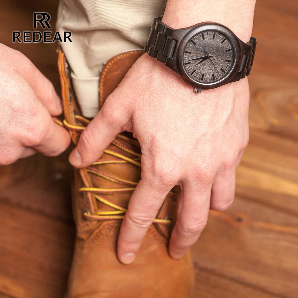 REDEAR Handmade Black Sandalwood Watches Lover'... – Grandado