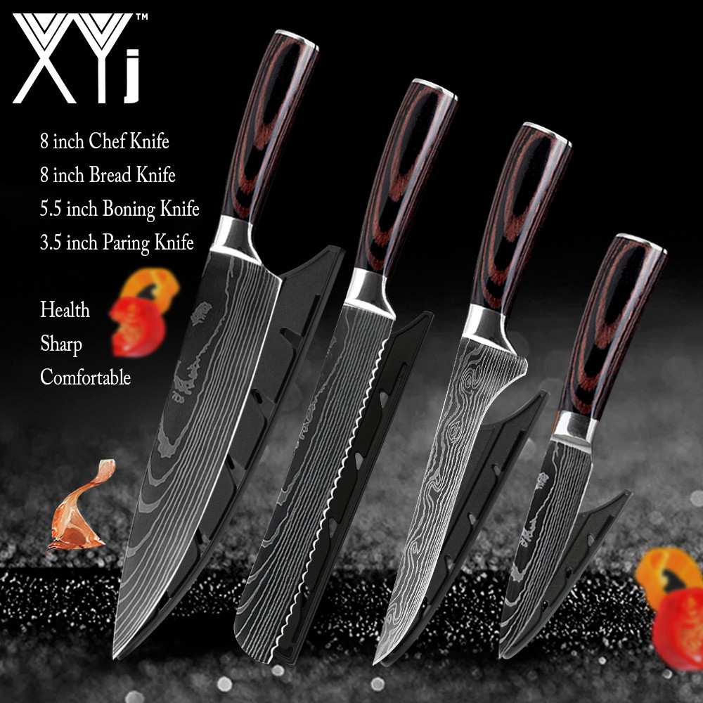 Kitchen Knives Damascus Veins Stainless Steel Kniv... – Vicedeal