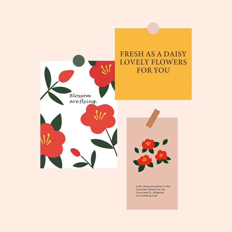 Hand Painted Plant Flowers Simple Postcard Wall St... – Grandado