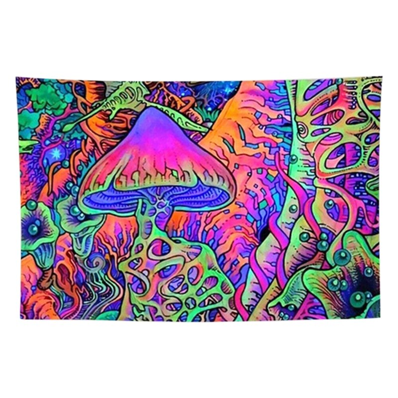 Hippie Tapestry Trippy Mushroom Tapestry Wall Hang... – Grandado