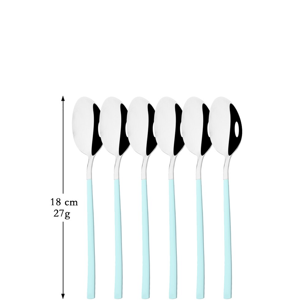 6Pcs Colorful Stainless Steel Ice Spoon Dinnerware... – Grandado