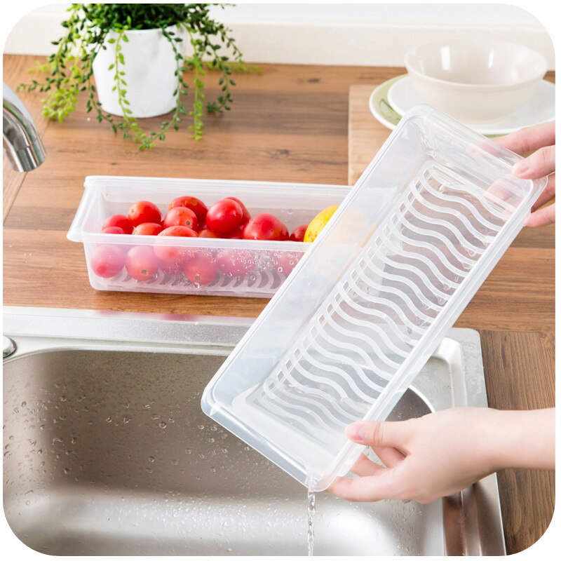 Refrigerator Organizer Trays Kitchen Drainer Stora... – Vicedeal