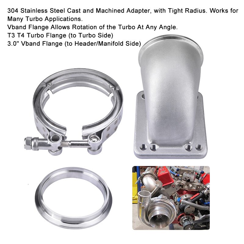 ESPEEDER Stainless Steel 3 Inch Flange Cast Turbo ... – Grandado