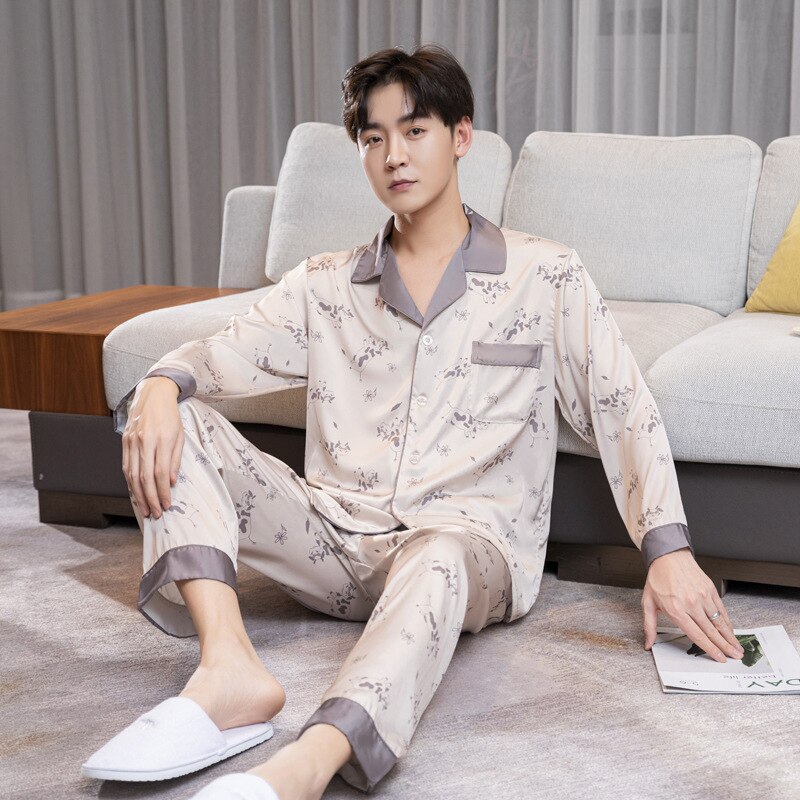 Voorjaar Mannen Pyjama Pak Plus Size Casual Ice Zi... – Grandado