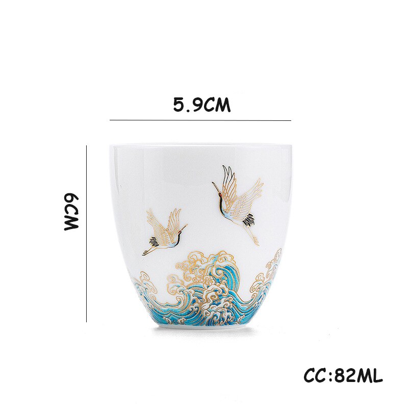200ml Retro Longevity Peaches Justice Cup Hand Pai... – Grandado
