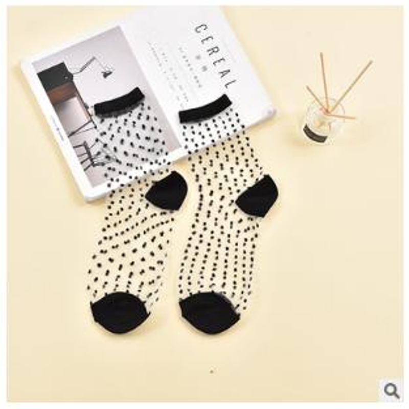 Spring Lace Transparent Crystal Lady Socks 10 Colo... – Grandado