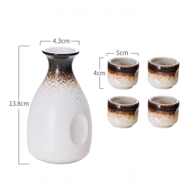 Japanse Stijl Wijn Set Retro Keramische Wijnglas W... – Grandado