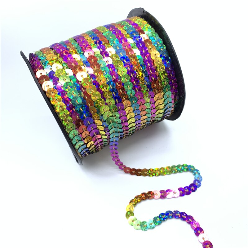 5 Yards 6 Mm Frosted Pailletten Shiny Facet Losse ... – Grandado