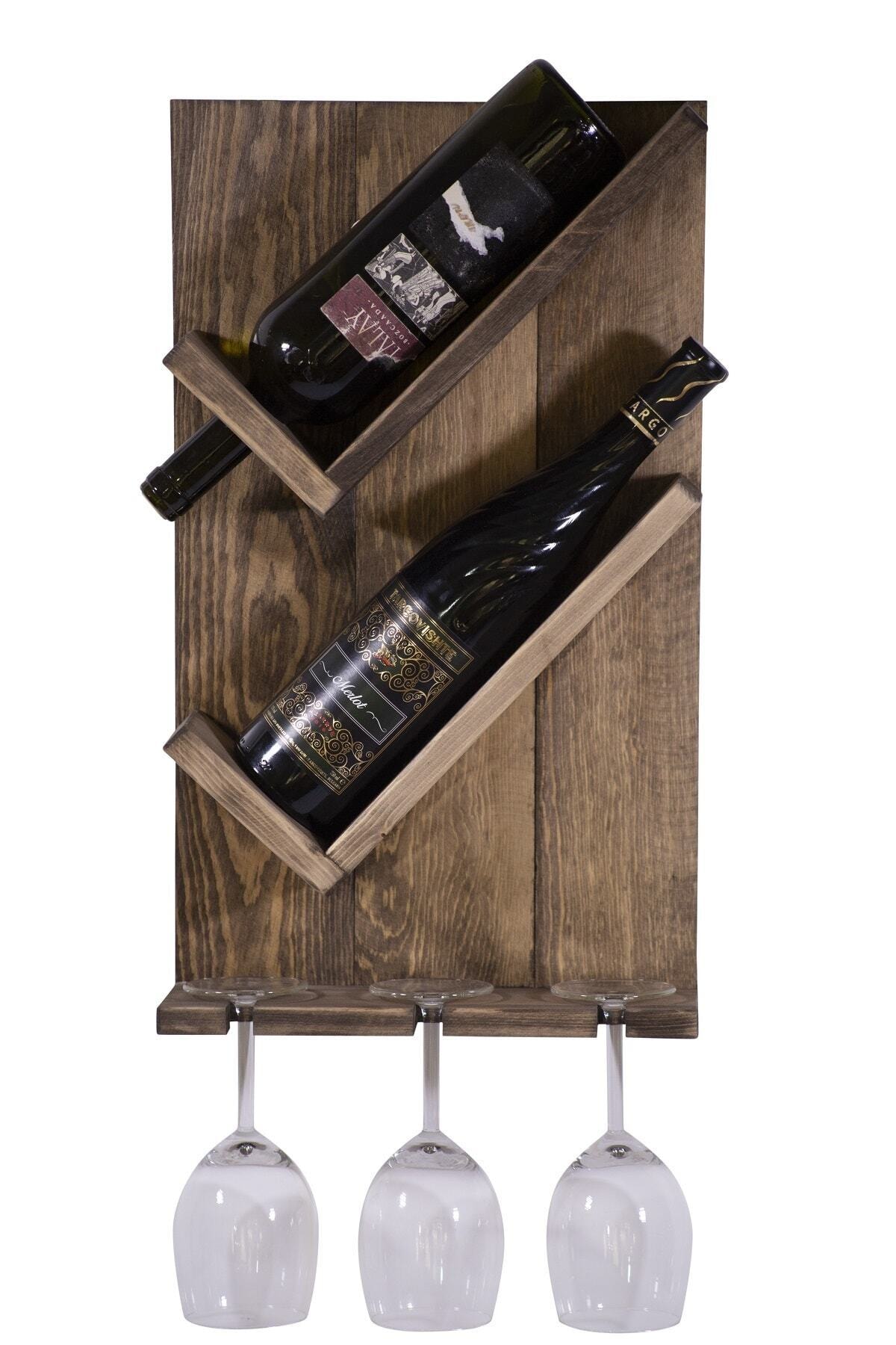 Wood Wine liquor alcohol Stand Wall Goblet Rack wi... – Grandado