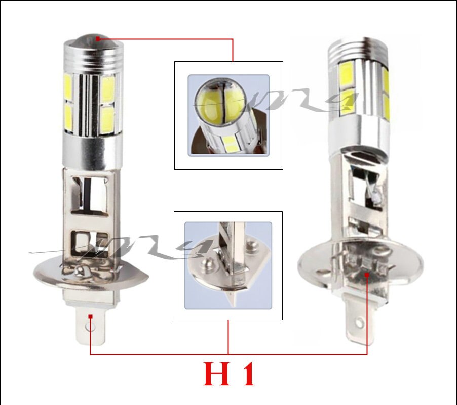 2pcs H1 H3 led car light White Amber Yellow 12V Fo... – Grandado