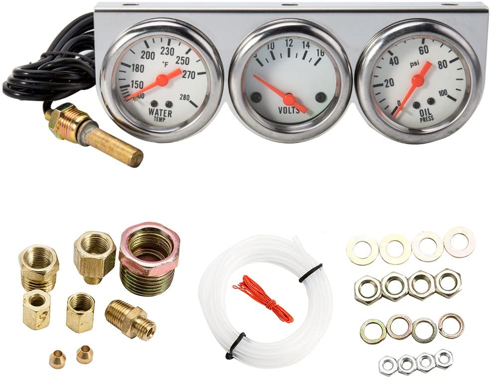 1 Set 3 In 1 Triple Car Auto Gauge Gauge Kit Oil/V... – Vicedeal