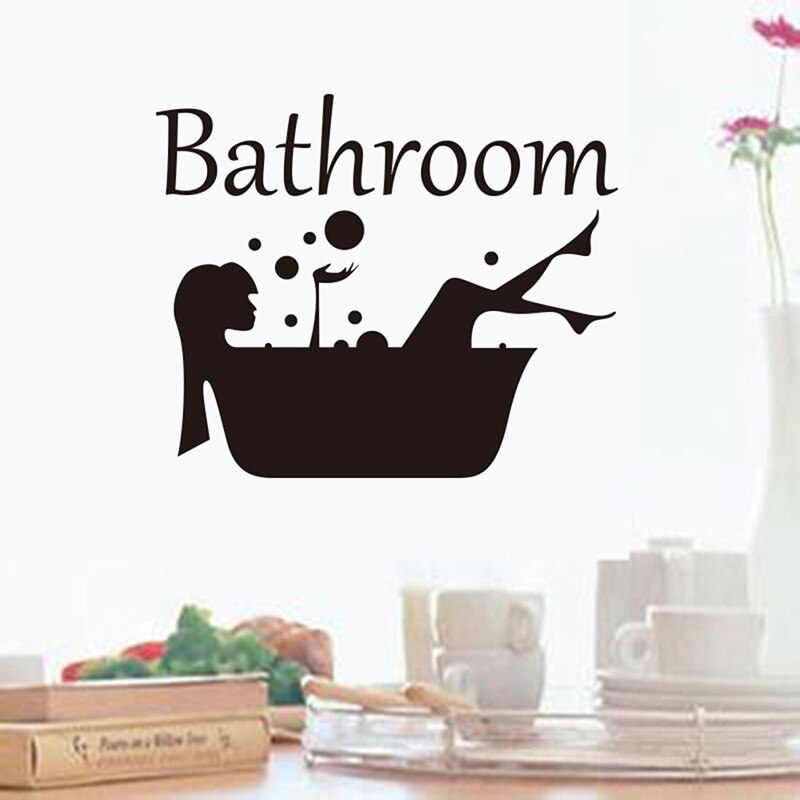 Bathroom Removable Wall Sticker Letter Art Vinyl M... – Grandado