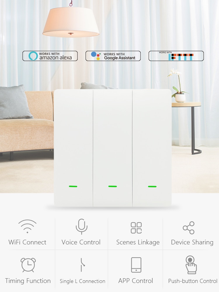 Tuya Smart Home Wifi Switch 90-250V App Voice Cont... – Vicedeal