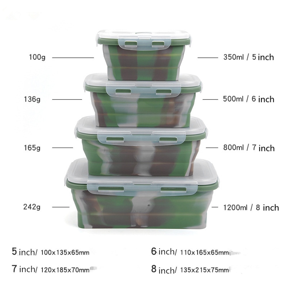 WOWCC 1PC Outdoor Bowl Sets Silicone Folding Lunch... – Grandado