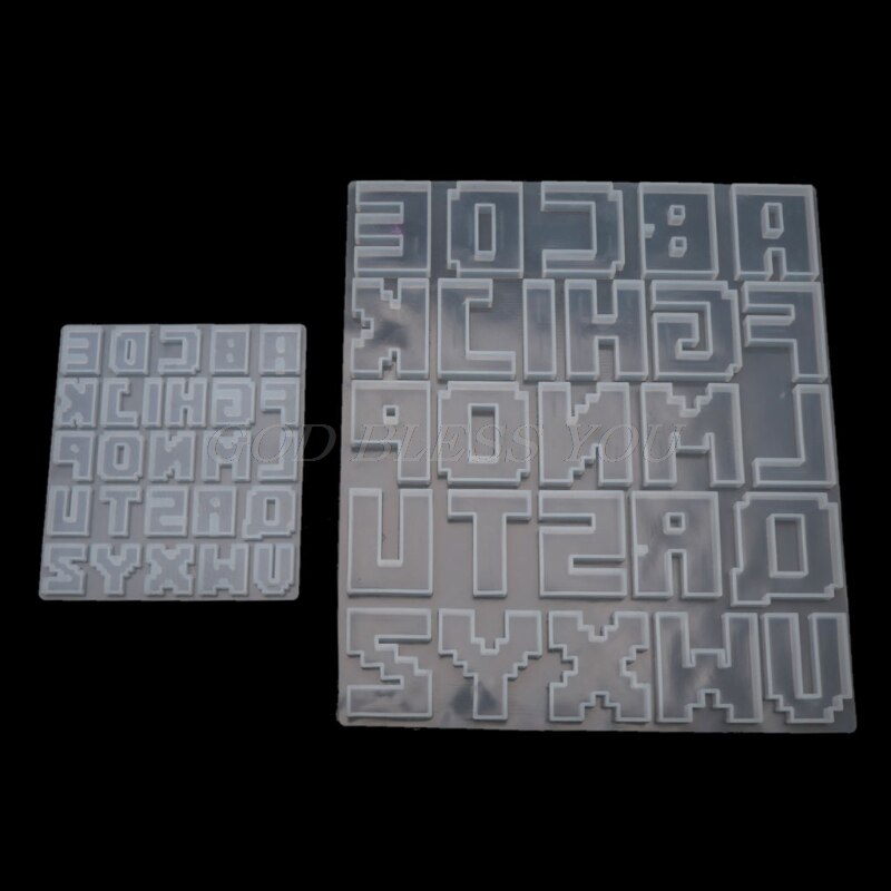 Pixel Letters Epoxy Resin Casting Mold Alphabet Ke... – Grandado
