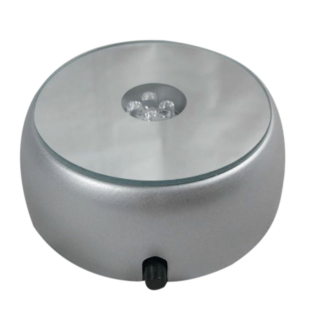 Grijs Ronde Crystal 4 Led Light Music Box Basis Kr... – Vicedeal