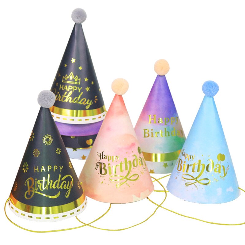 Happy Birthday Party Hats Colorful Paper Cap With ... – Grandado