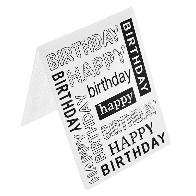 Happy Birthday Leaves Embossing Folder Plastic Tem... – Grandado