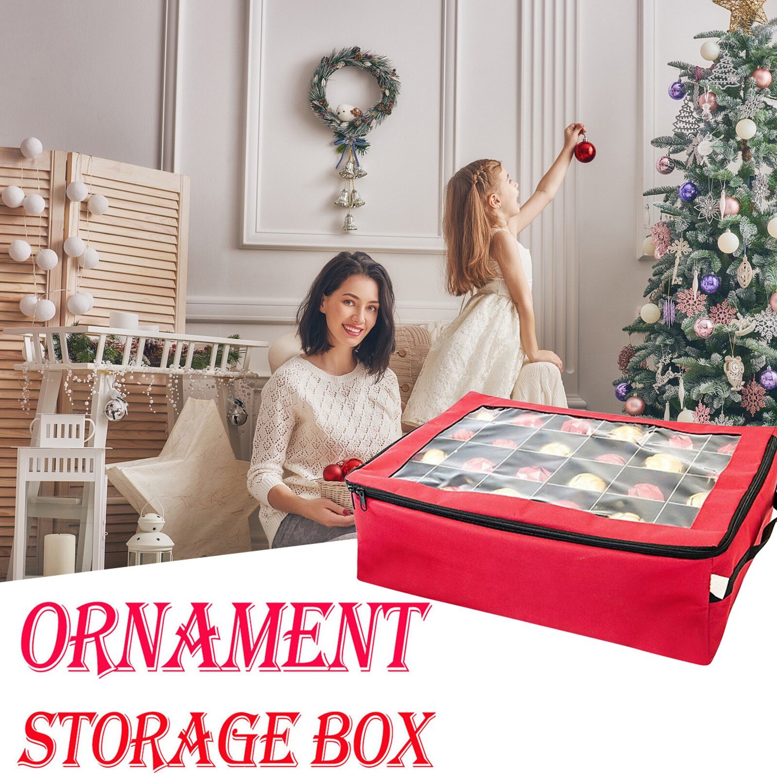 Popularornament 48 Kerstballen Opbergdoos Ornament... – Vicedeal