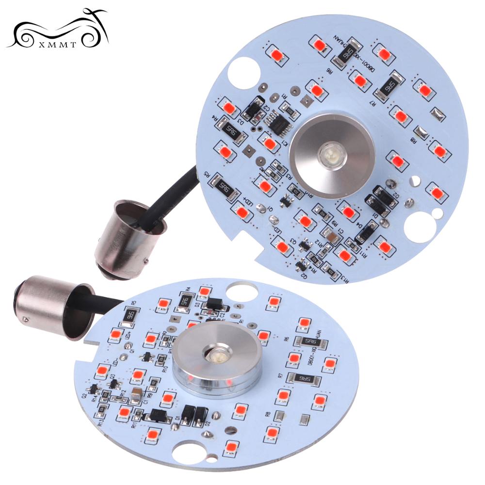 Motorcycle 3" Red 1157 LED Inserts Turn Signal Light Panel For Harley ...