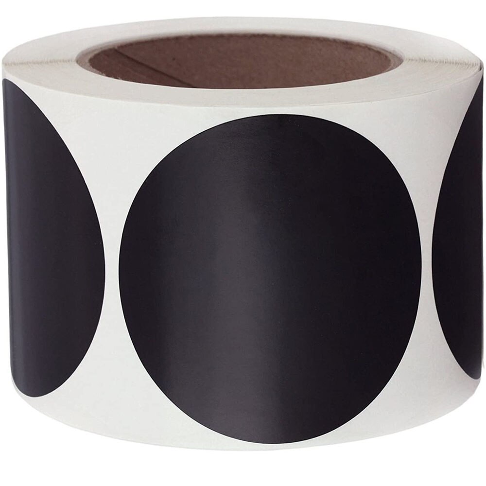 Permanent Adhesive 3" Round Black Color Codin... – Vicedeal