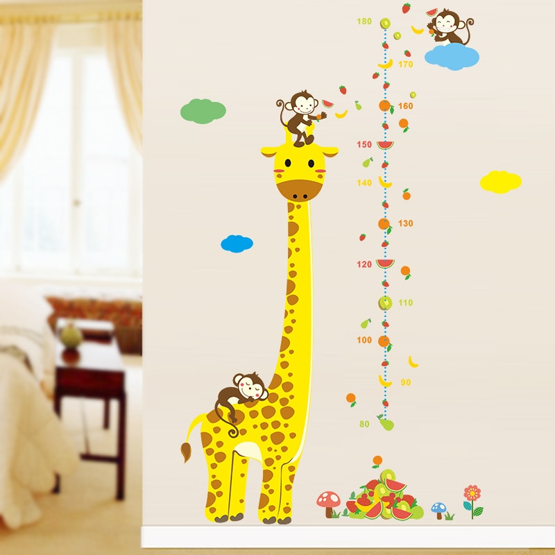 cartoon height measure wall stickers for kids room... – Grandado