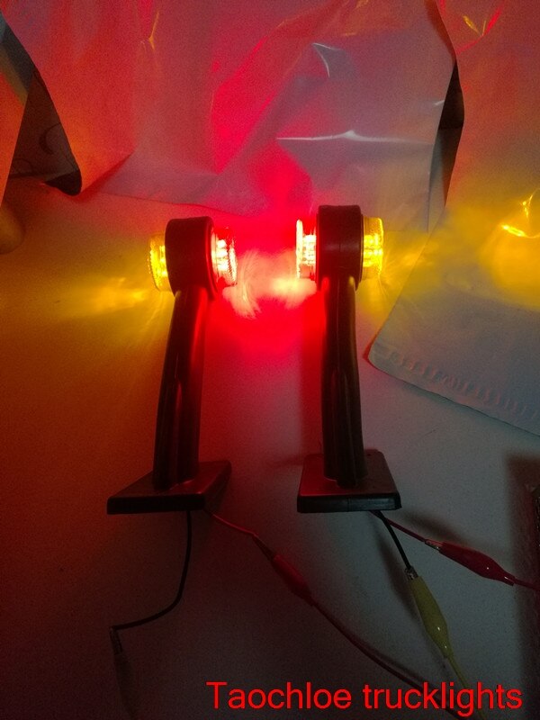 2 X long 2'' E9 red amber truck amp 12V 24v double... – Grandado