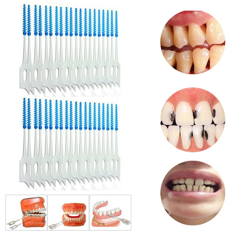 40Pcs Interdental Floss Brushes Dental Oral Care S... – Grandado
